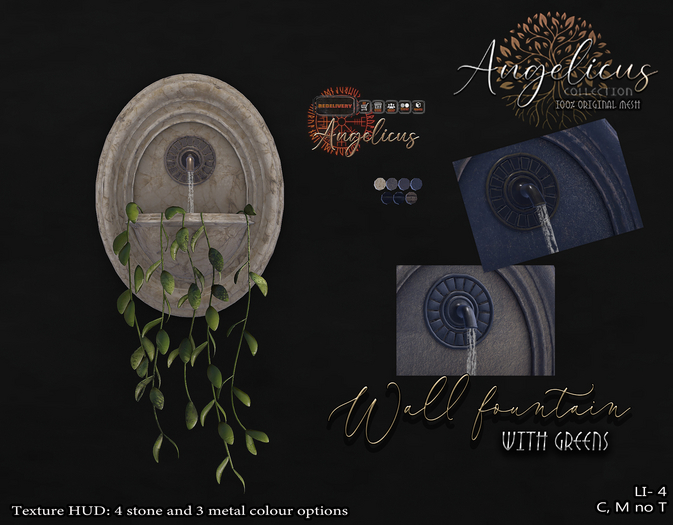 Second Life Marketplace - .AngelicUs. Wall fountain with greens